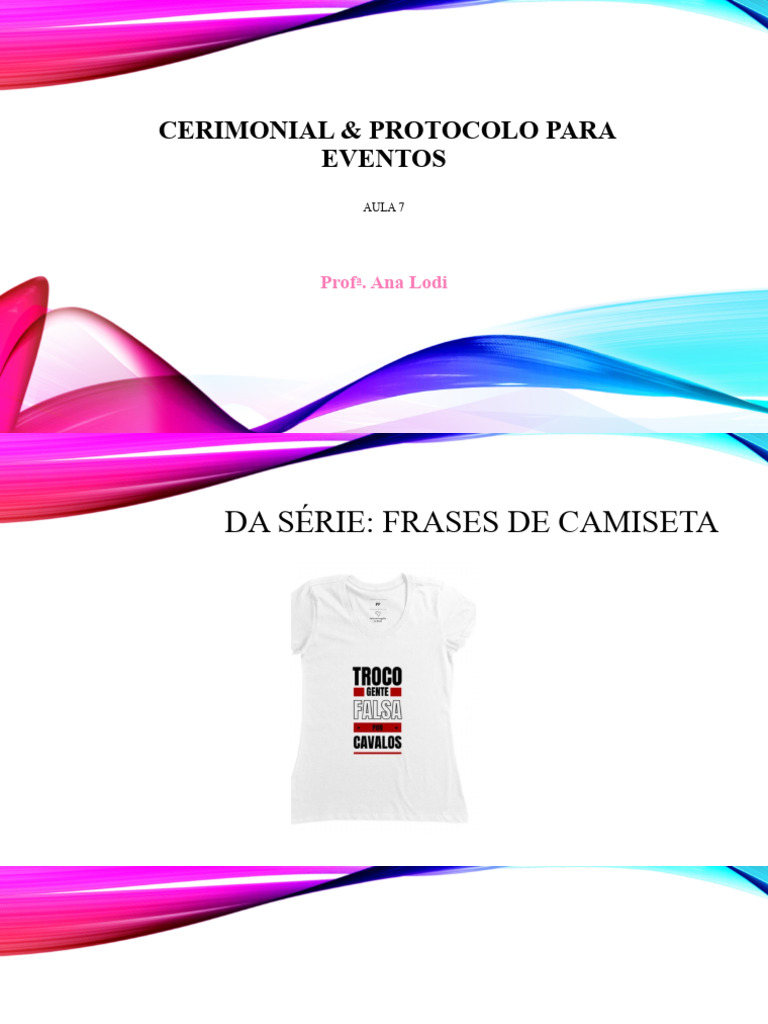 Aula 7 - Cerimonial e Protocolo para Eventos | PDF | Bandeira | Direita (ideologia política)