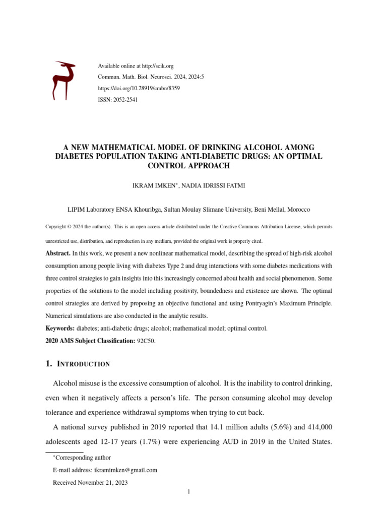 Alcohol Consumption Model for Diabetics | PDF | Diabetes | Hypoglycemia