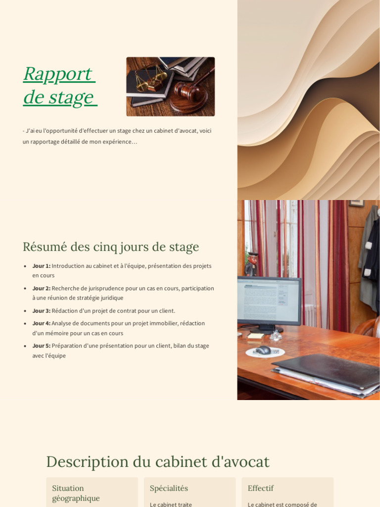 Rapport de Stage | PDF | Avocat
