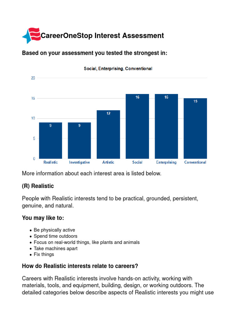Interest Assessment Detail | PDF | Science | Mathematics