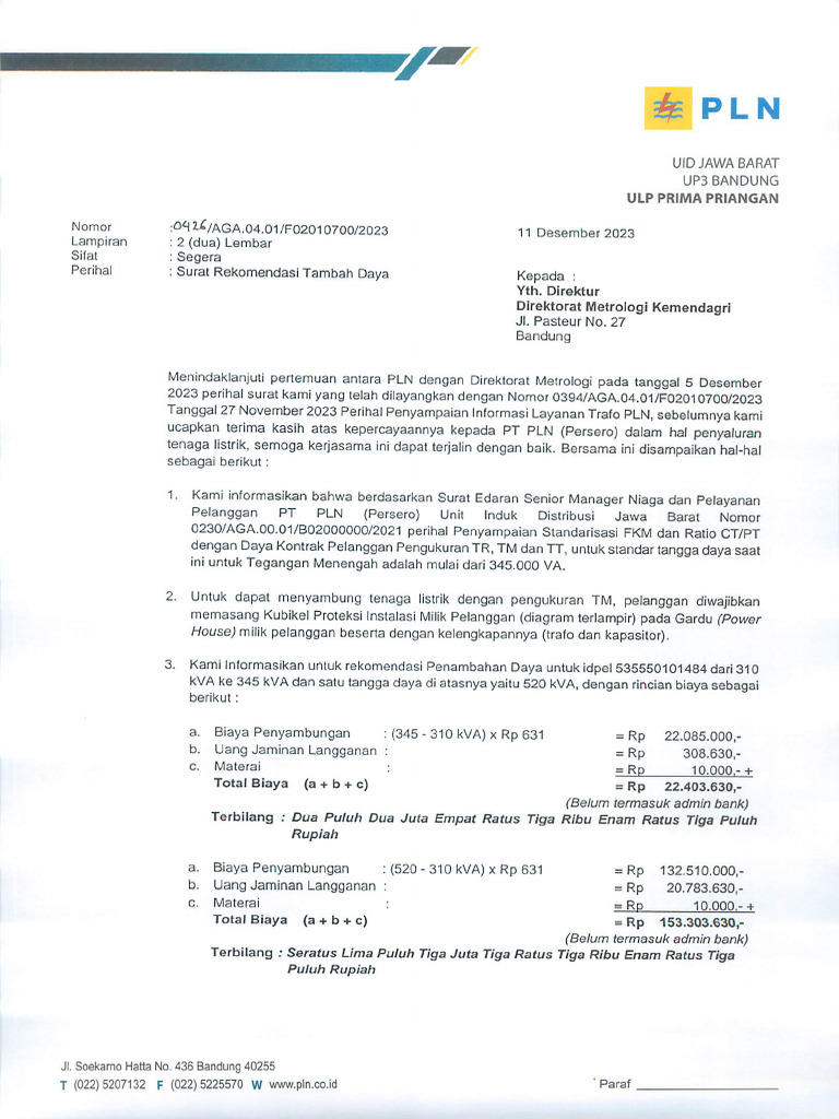 Surat PLN | PDF