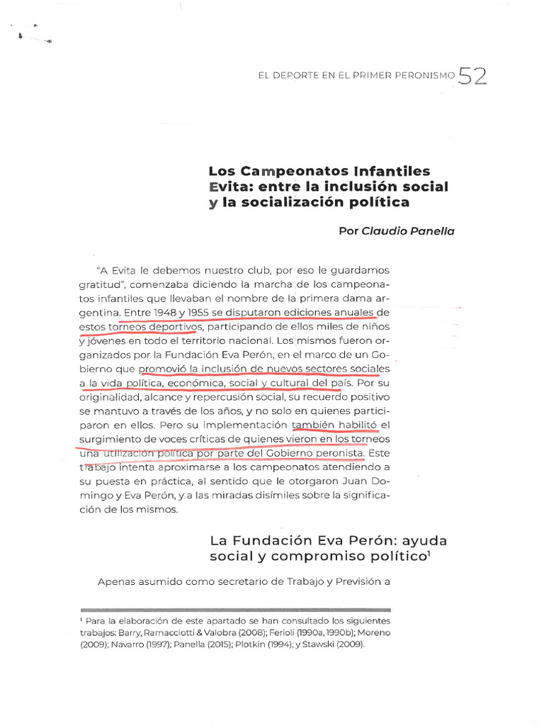 Evita, Campeonatos, Panella Claudio | PDF