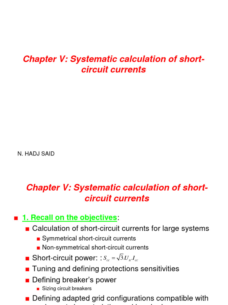 ChapV Short Circuit | PDF | Electrical Impedance | Electronic Engineering