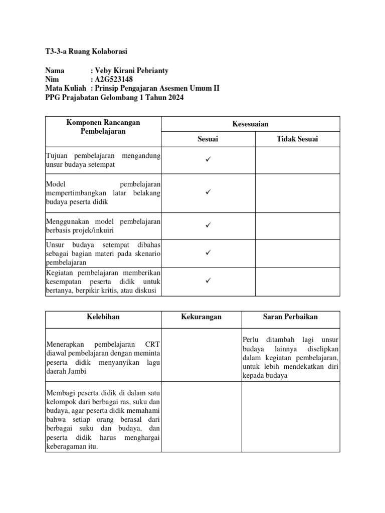 T3-3-A Ruang Kolaborasi (Asesmen II) | PDF