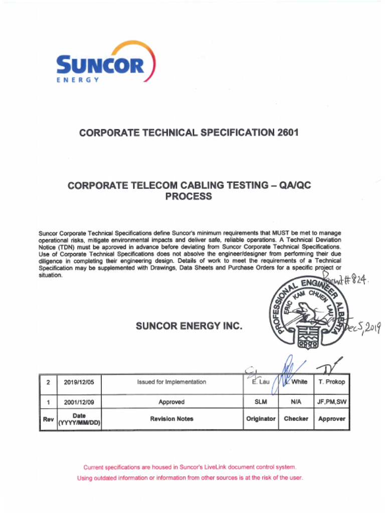 Telecom Cabling QA/QC Testing Process | PDF | Optical Fiber | Quality ...
