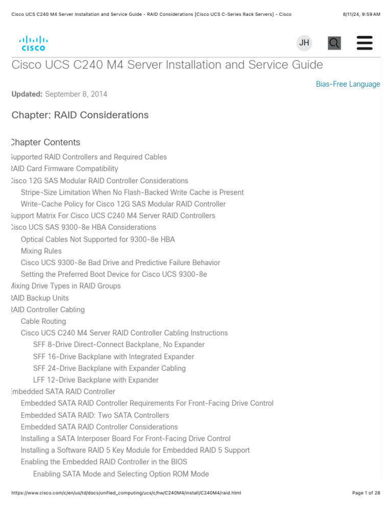 Cisco UCS C240 M4 RAID Guide | PDF | Solid State Drive | Bios