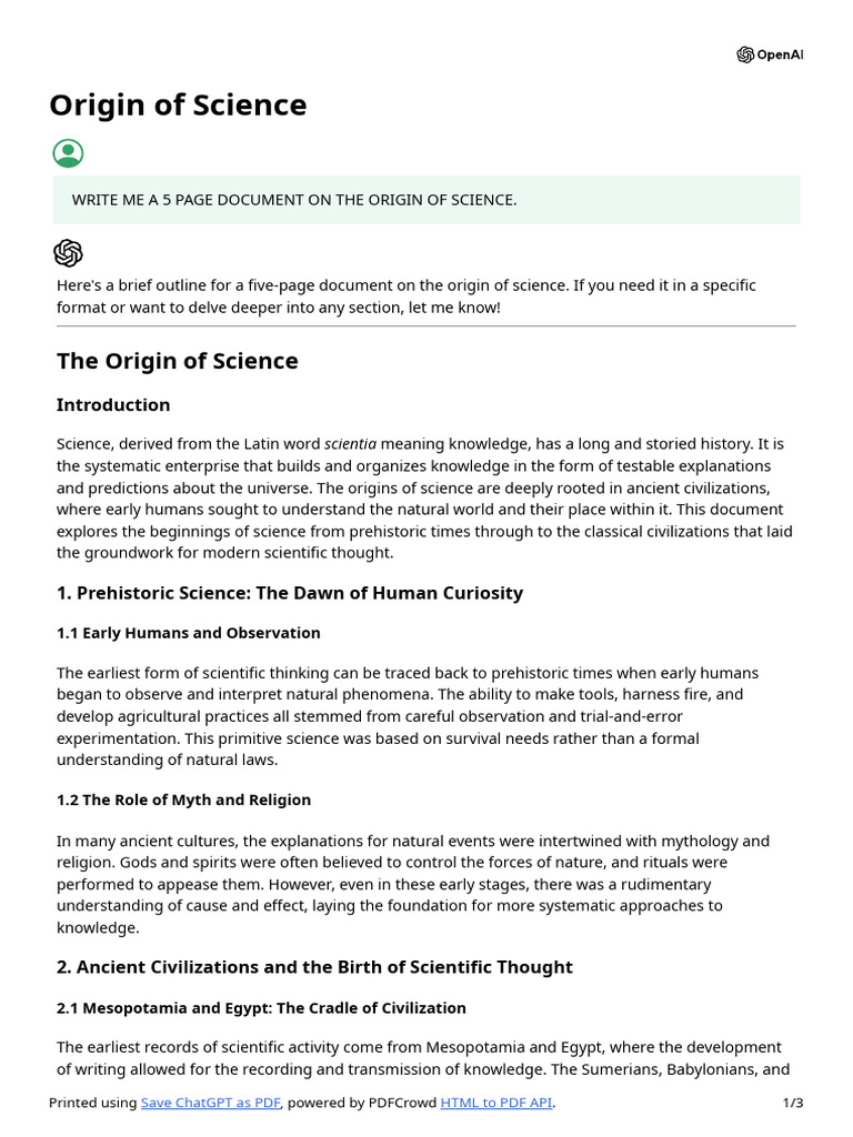 Origin of Science | PDF | Science | Scientific Revolution