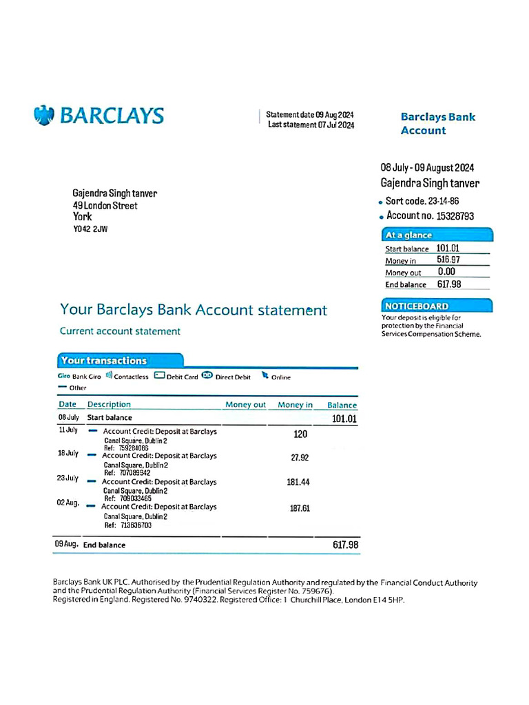 Bank Statement-20240809 | PDF