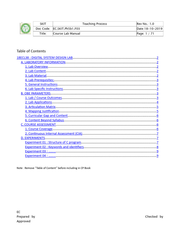 Digital System Design Lab Manual | PDF | Logic Gate | Central Processing Unit