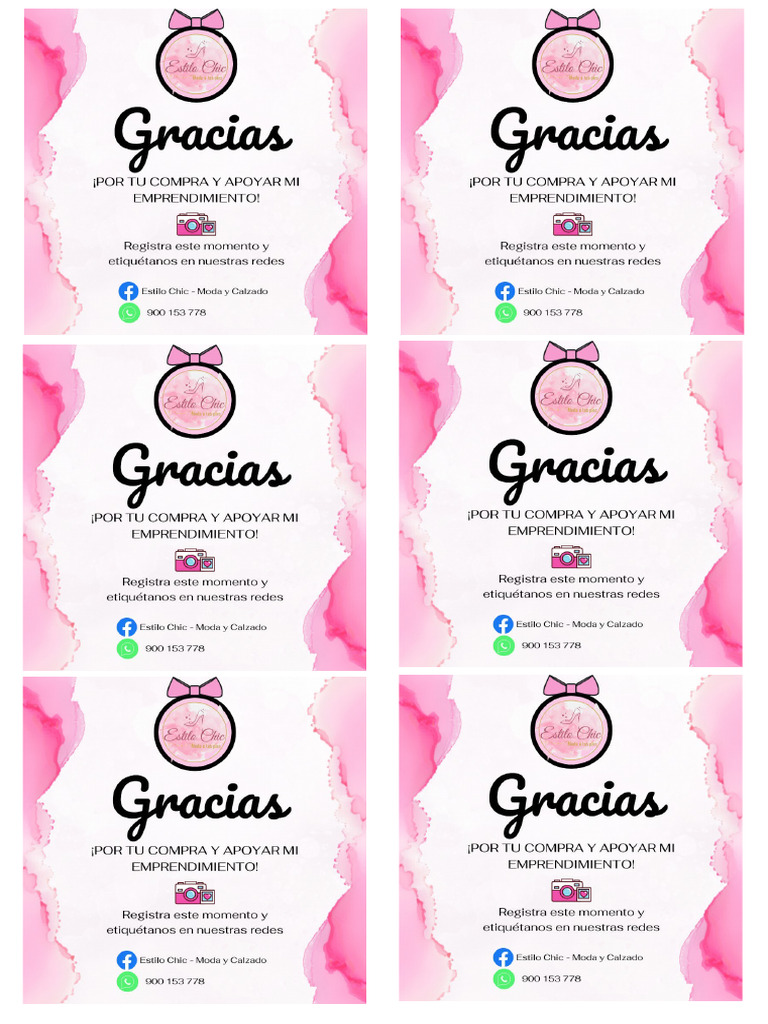 Tarjeta de Agradecimiento | PDF