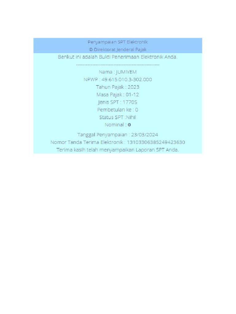 Bukti Penerimaan Elektronik (Bpe) DJB Online | PDF