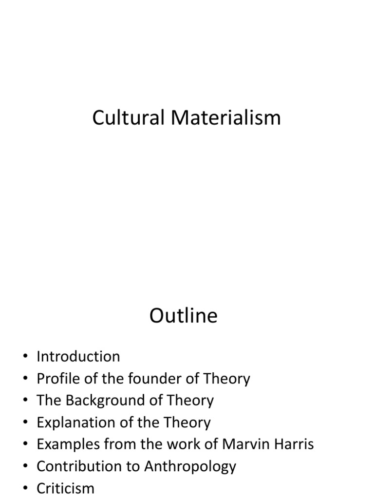 Cultural Materialism Presentation | PDF | Anthropology | Science