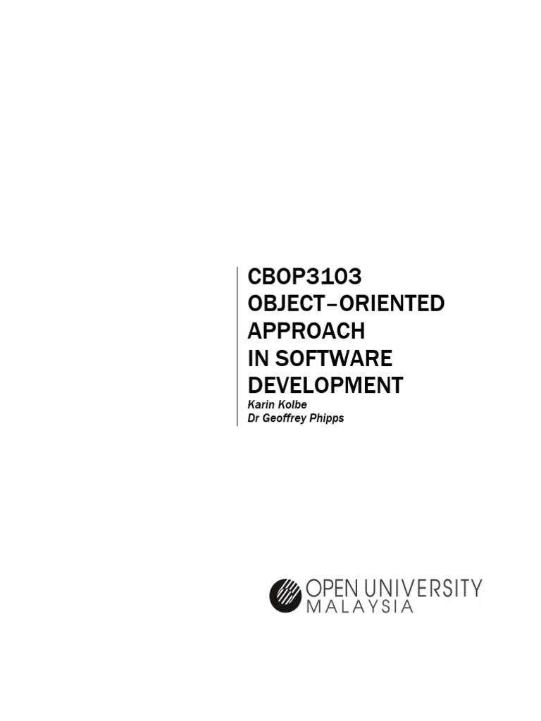 Cbop3103 Object Oriented Approach In Software Development V Feb 2011