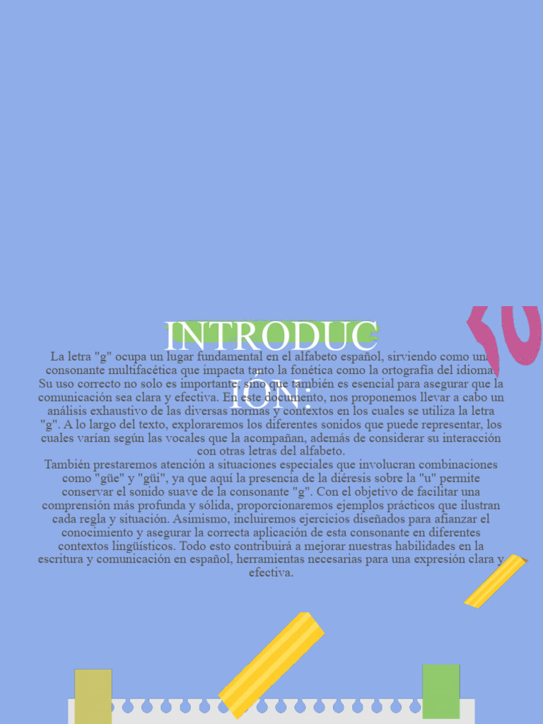 Uso y reglas de la letra "g" en español | PDF | Ortografía | Lengua ...