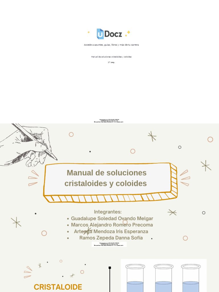 Soluciones Cristaloides y Coloides | PDF | Medicina CLINICA | Especialidades Medicas