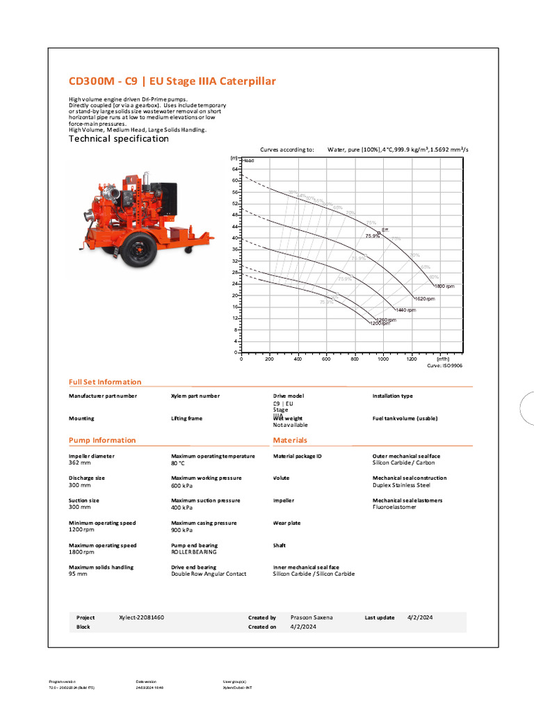 CD300M - C9 - EU Stage IIIA Caterpillar: Technical Specification | PDF ...