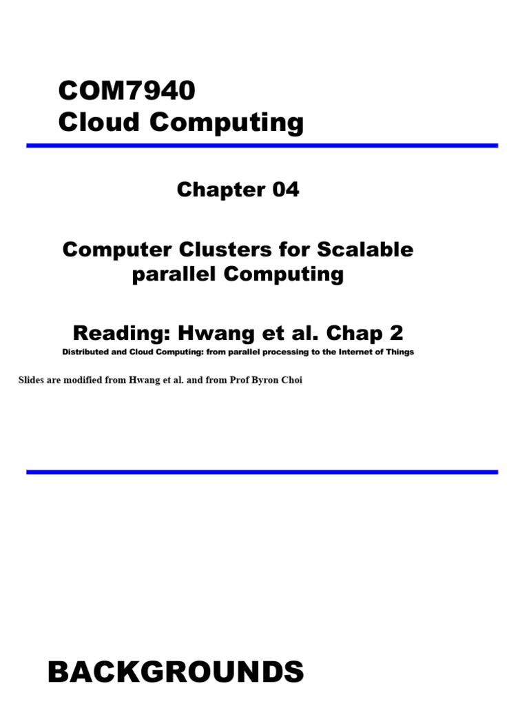 04 - Computer Clusters | PDF | Computer Cluster | Supercomputer