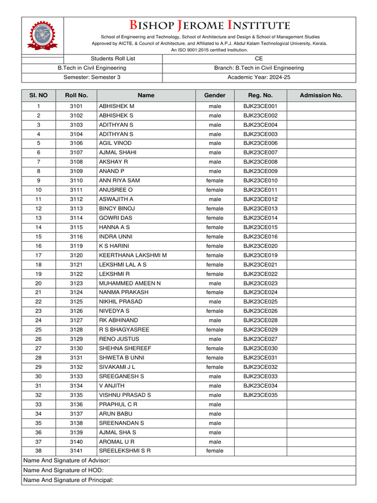 s3 roll list 2023-27 | PDF | Career And Technical Education