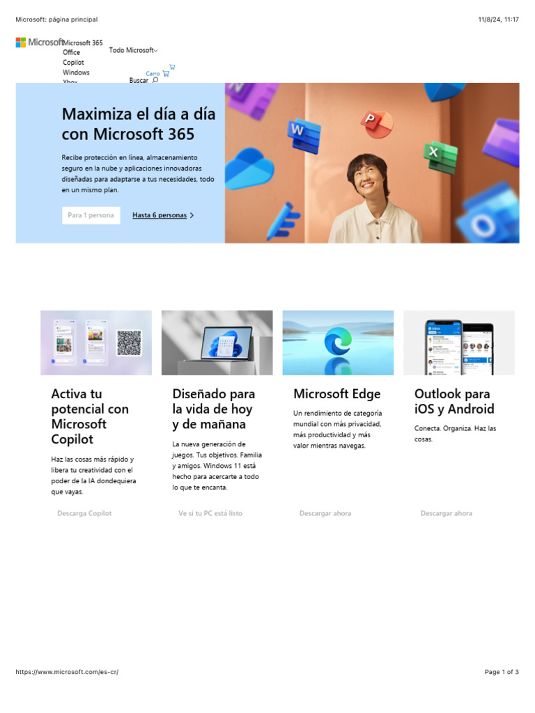Microsoft: Página Principal | PDF | Microsoft | Computación en la nube