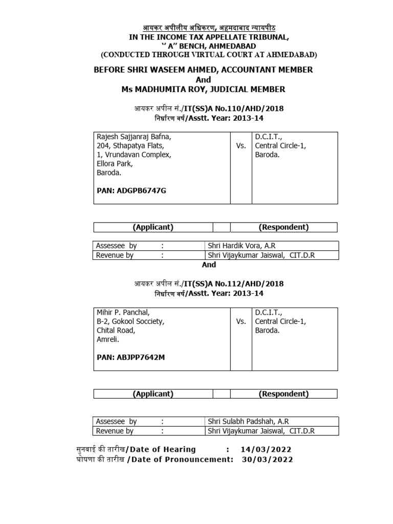 Rajesh Sajjanraj Bafna Versus Dcit 416466 | PDF | Cheque | Cash Rajesh Sajjanraj Bafna Versus Dcit 416466 | PDF | Cheque | Cash