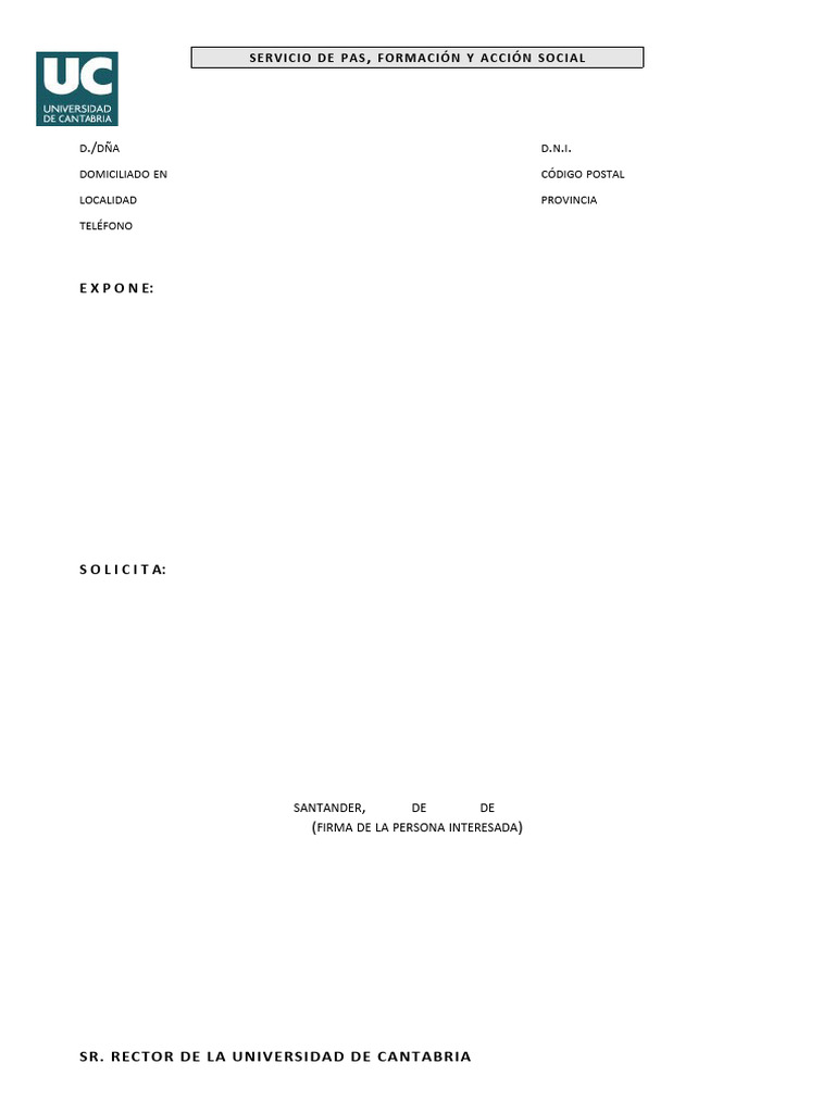 Modelo de Instancia Al Rector - For | PDF