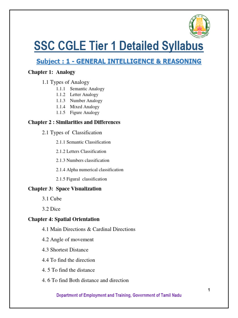 SSC CGLE Tier 1 Detailed Syllabus | PDF | Trigonometry | Square Root
