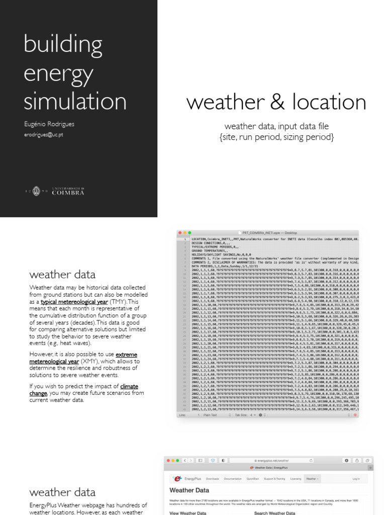Energy Simulation Weather Data Guide | PDF | Weather | Simulation