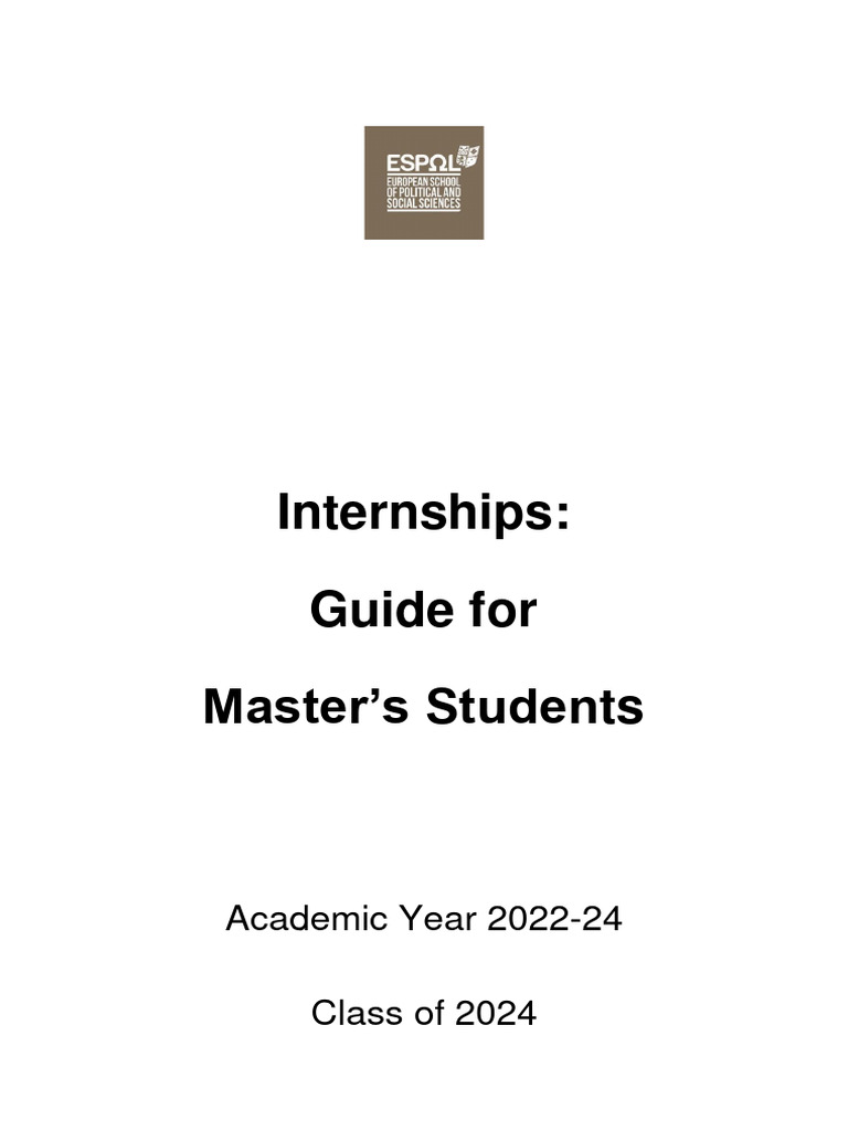 ESPOL 23 24 M2 Internship Guide 22 24 Class 2024 | PDF | Thesis ...