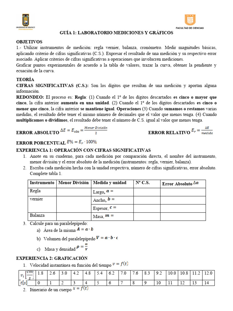 Laboratorio 3 Mediciones | PDF | Medición | Matemáticas