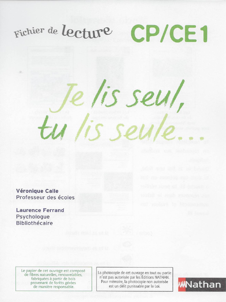 0 - PDG - Je Lis Seul, Tu Lis Seule (CP:CE1) | PDF