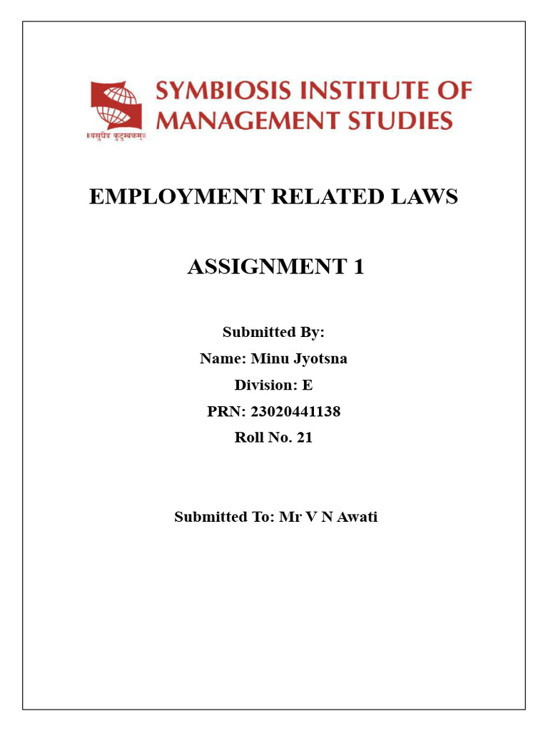 Employment Related Laws | PDF | Occupational Safety And Health | Employment