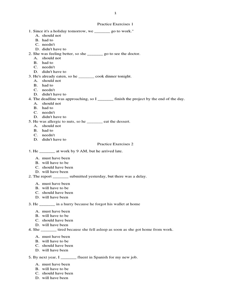 Grammar Exercises (MBA) | PDF