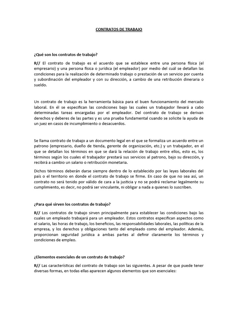 Guía de Contratos Laborales | PDF | Derecho laboral | Salario