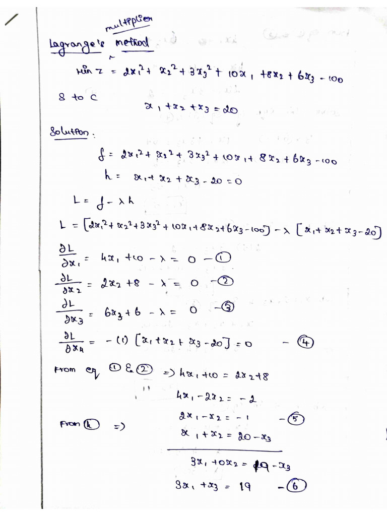Lagrange S Multiplier Method Pdf