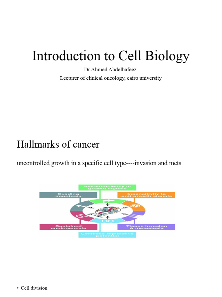 Introduction To Cell Biology | PDF | Therapy | Cancer