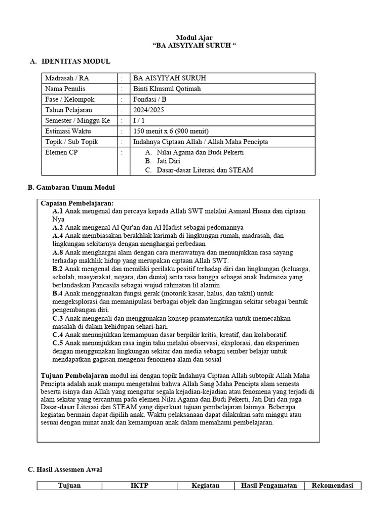 Tema ALLAH MAHA PENCIPTA B | PDF