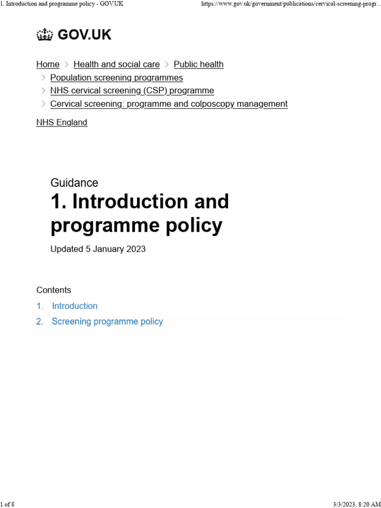 Cervical screening program and colposcopy management | PDF | Cervical ...