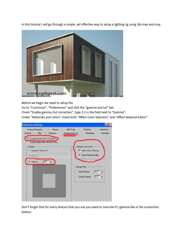 3ds Max Vray Lighting Setup Guide | PDF | Shutter Speed | Camera