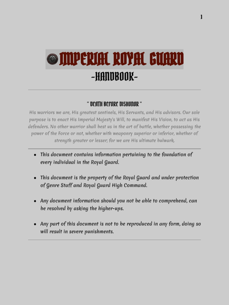 Edited IRG Handbook | PDF | Sergeant | Galactic Empire (Star Wars)