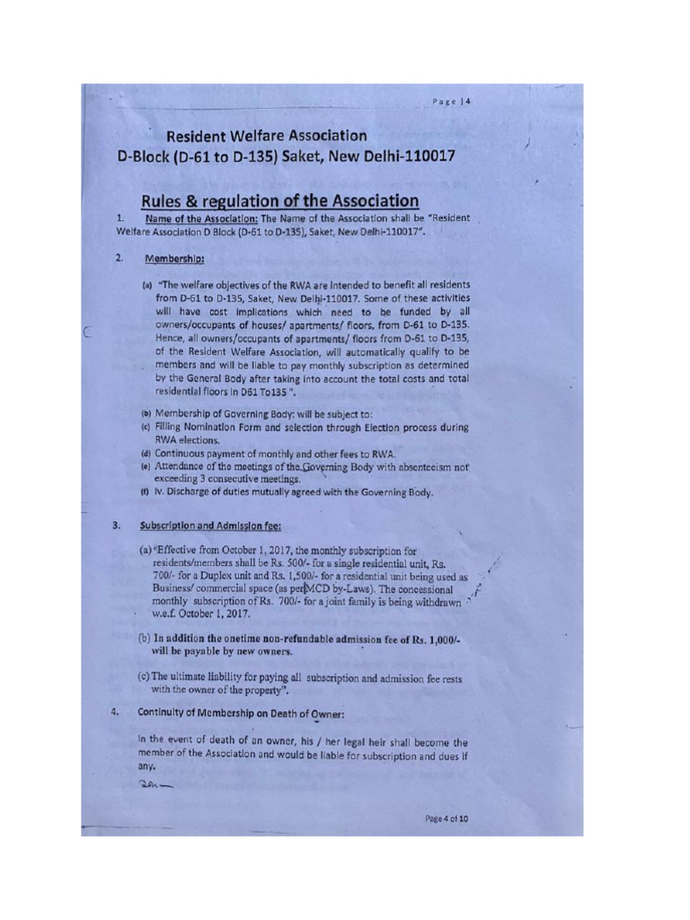 Rules & Regulations of RWA D Block D-61-135 AP 7 - 2 - PDF | PDF