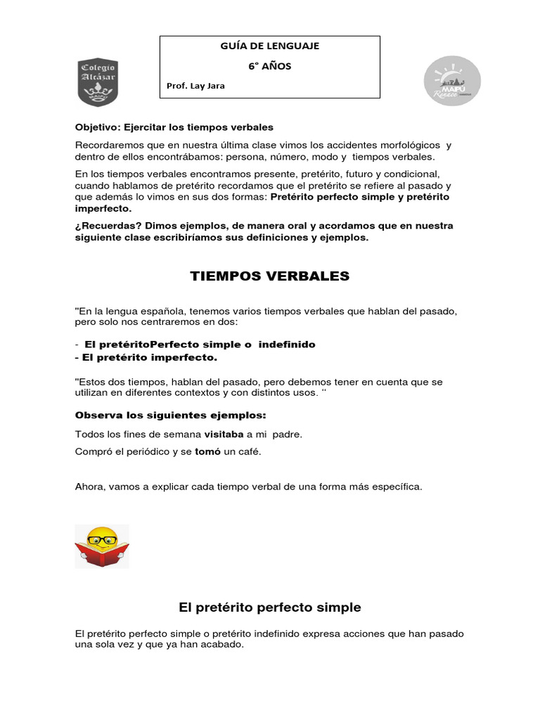 Ejercicios de Tiempos Verbales en Español | PDF | Verbo | Gramática