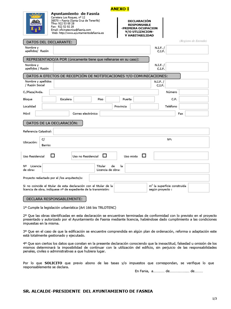ANEXO I. - 1 OCUPACIÓN-UTILIZACION - HABITABILIDAD - Modificacion | PDF | edificio