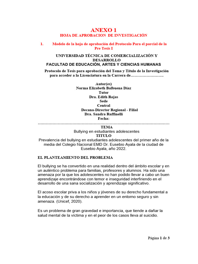 Anexo 1 y 2 Protocolo | PDF