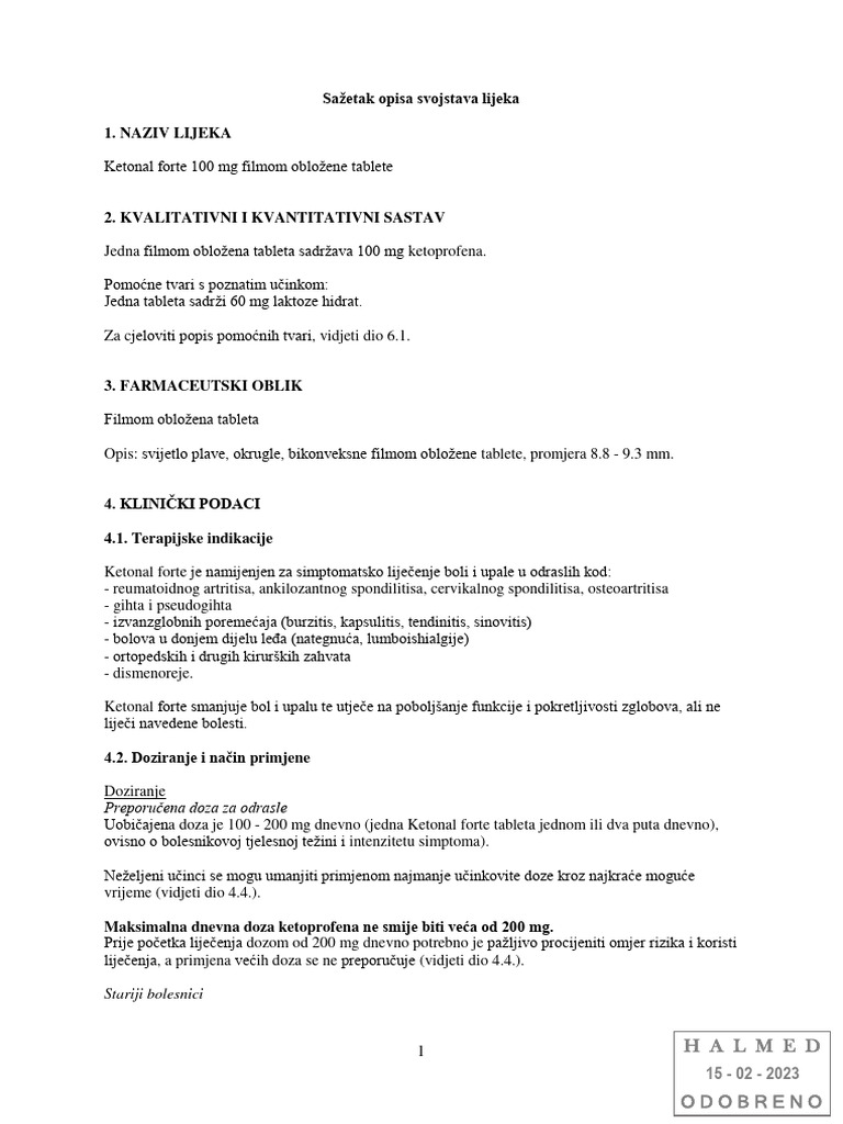 Ketonal Forte SPC | PDF