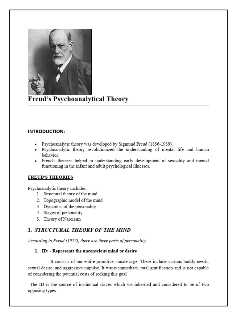 Freud's Psychoanalytic Theory | PDF | Id | Psychoanalysis