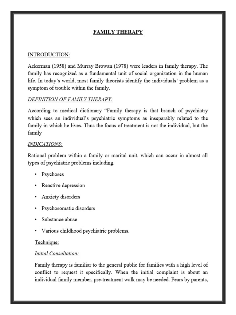 FAMILY Therapy | PDF | Psychotherapy | Mental Disorder