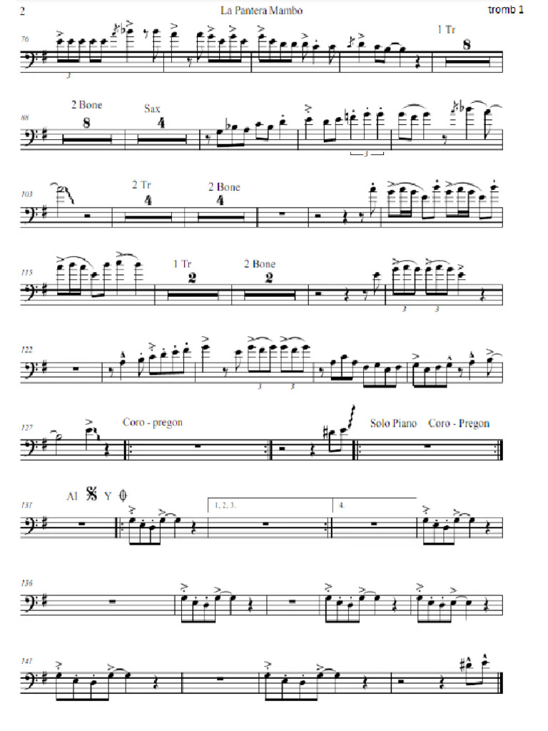 Pantera Mambo Trombon 1 | PDF
