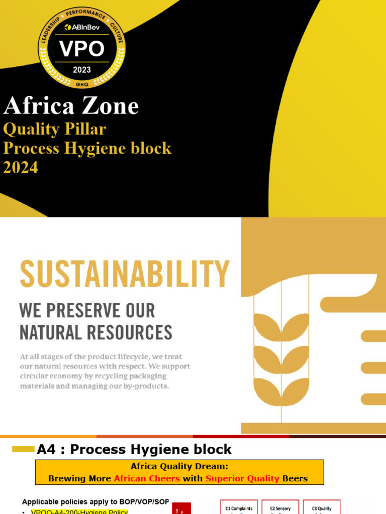 Process Hygiene Block April | PDF | Brewery | Hygiene