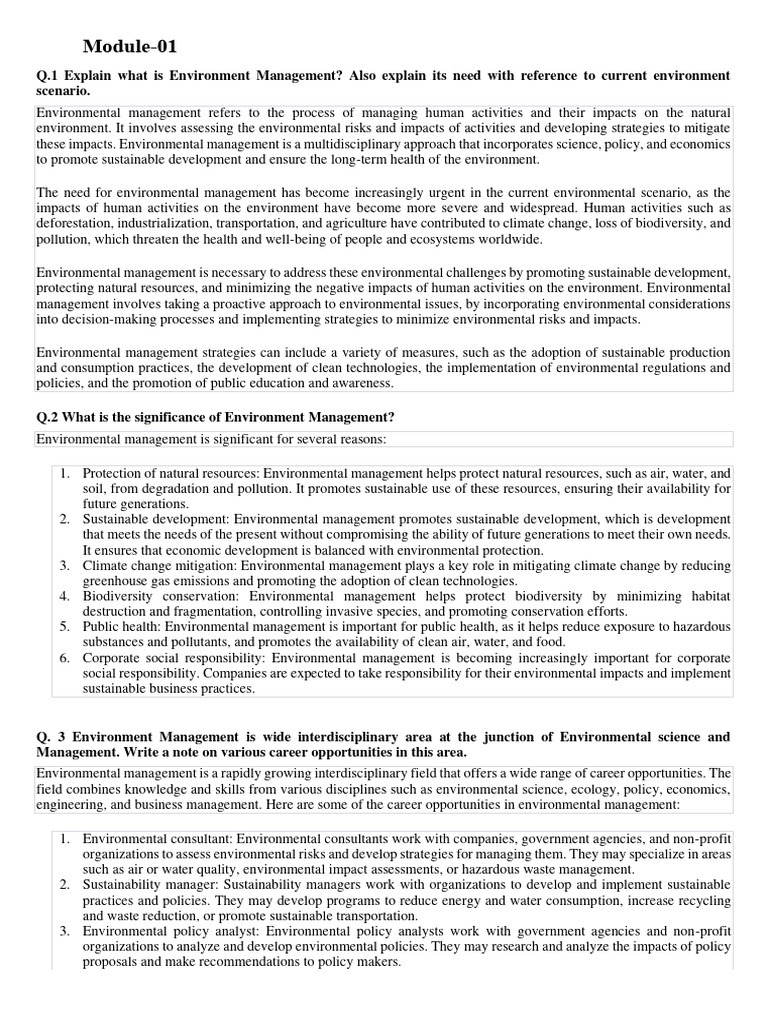 EM QB Ans. | PDF | Sustainability | Waste