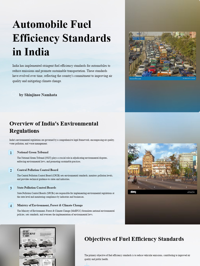 Automobile Fuel Efficiency Standards in India Sravya | PDF | Efficient ...